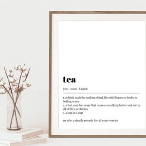 Tea Definition Print | Tea Wall Art | Coffee Bar Decor | Tea Definition ...