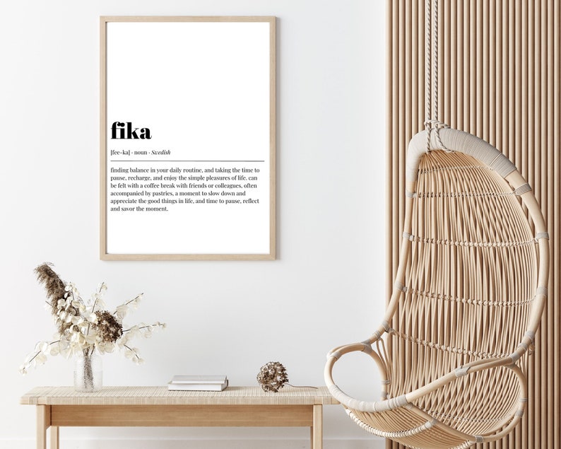 Fika Definition Print | Fika Wall Art | Fika Poster | Swedish Decor ...
