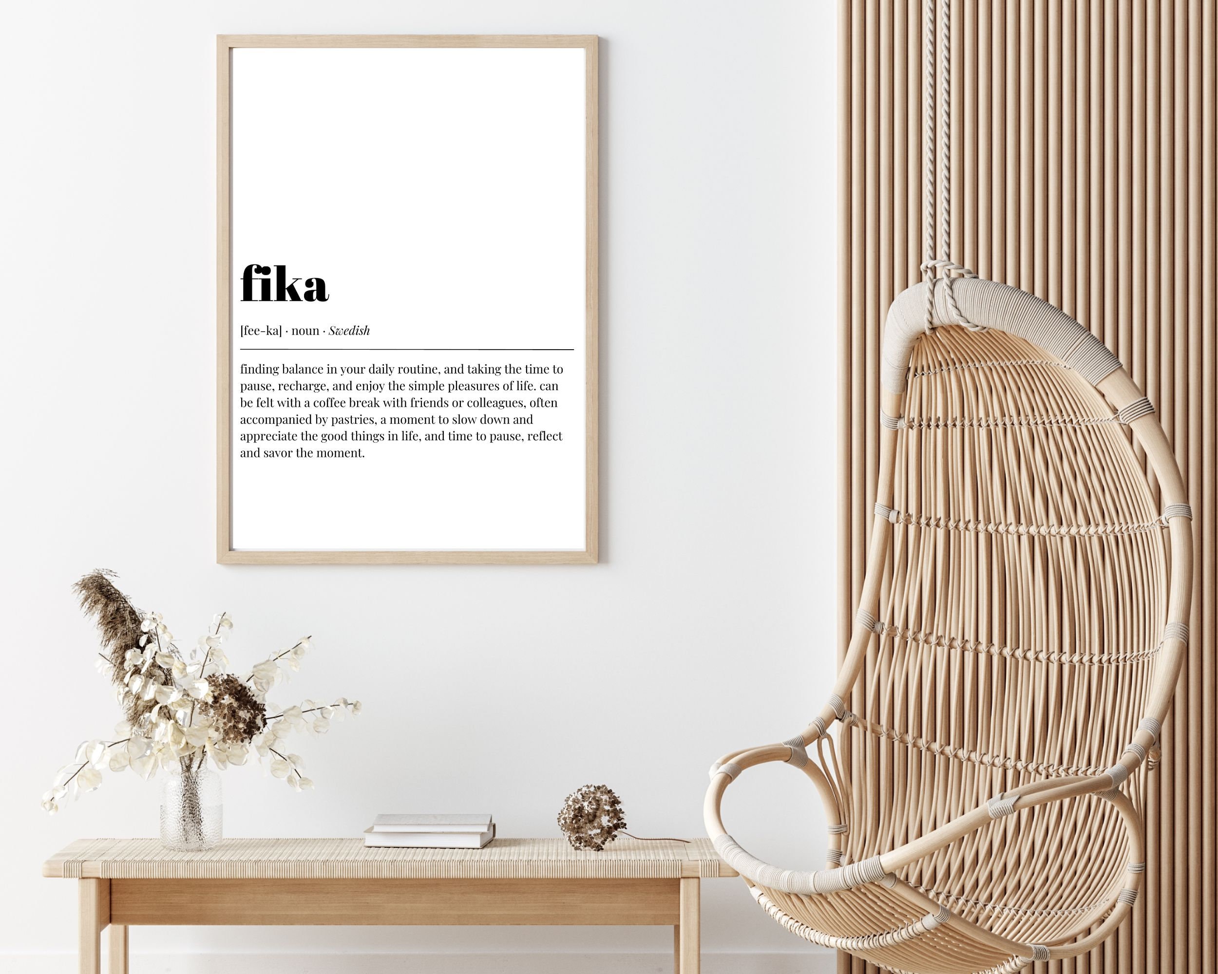 Fika Definition Print | Fika Wall Art | Fika Poster | Swedish Decor ...