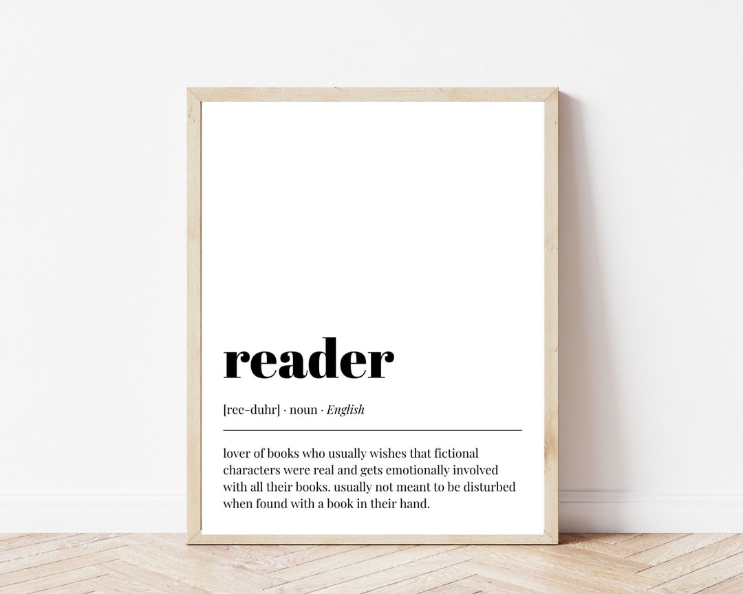 Reader Definition Print | Book Wall Art | Book Lover Print | Printable ...