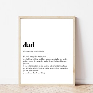 Dad Definition Print | Gifts for Dad | Gifts for Him | Fathers Day Gift ...