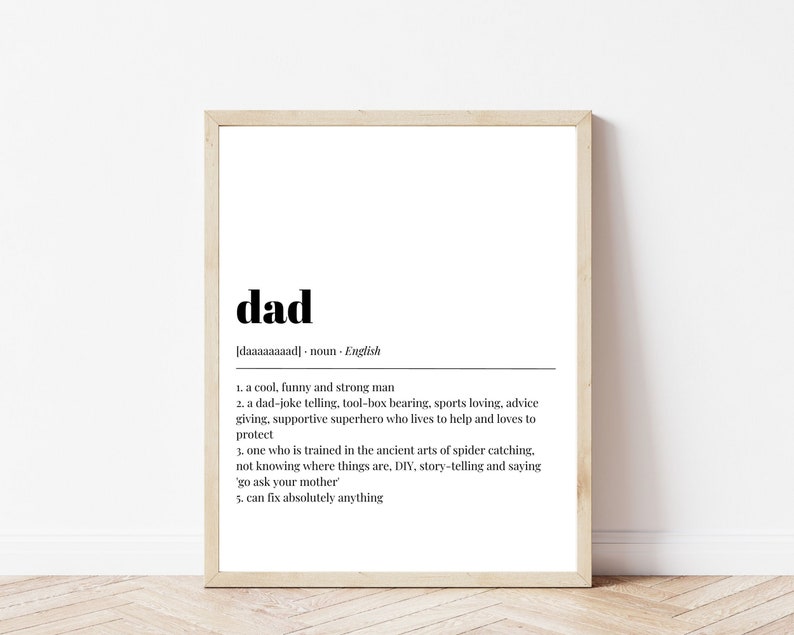 Dad Definition Print Gifts for Dad Gifts for Him Fathers Day Gift ...