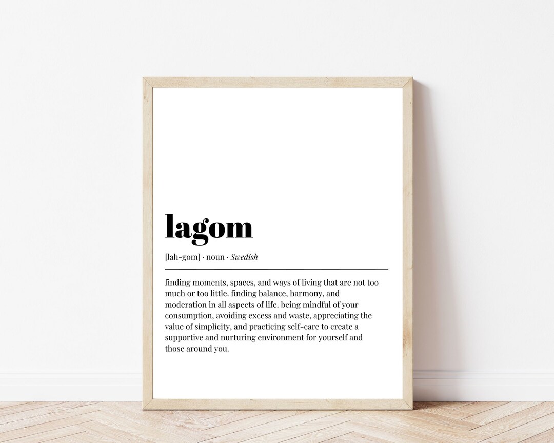 Lagom Definition Print | Lagom Wall Art | Lagom Poster | Swedish Decor | Nordic Decor | Cozy ...