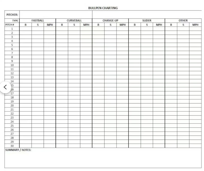 Baseball Coach Toolkit - Hitting Spray Chart and Pitching Charts. - Etsy