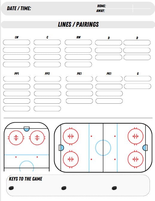Hockey Coach Game Day Organizer Printable - Etsy