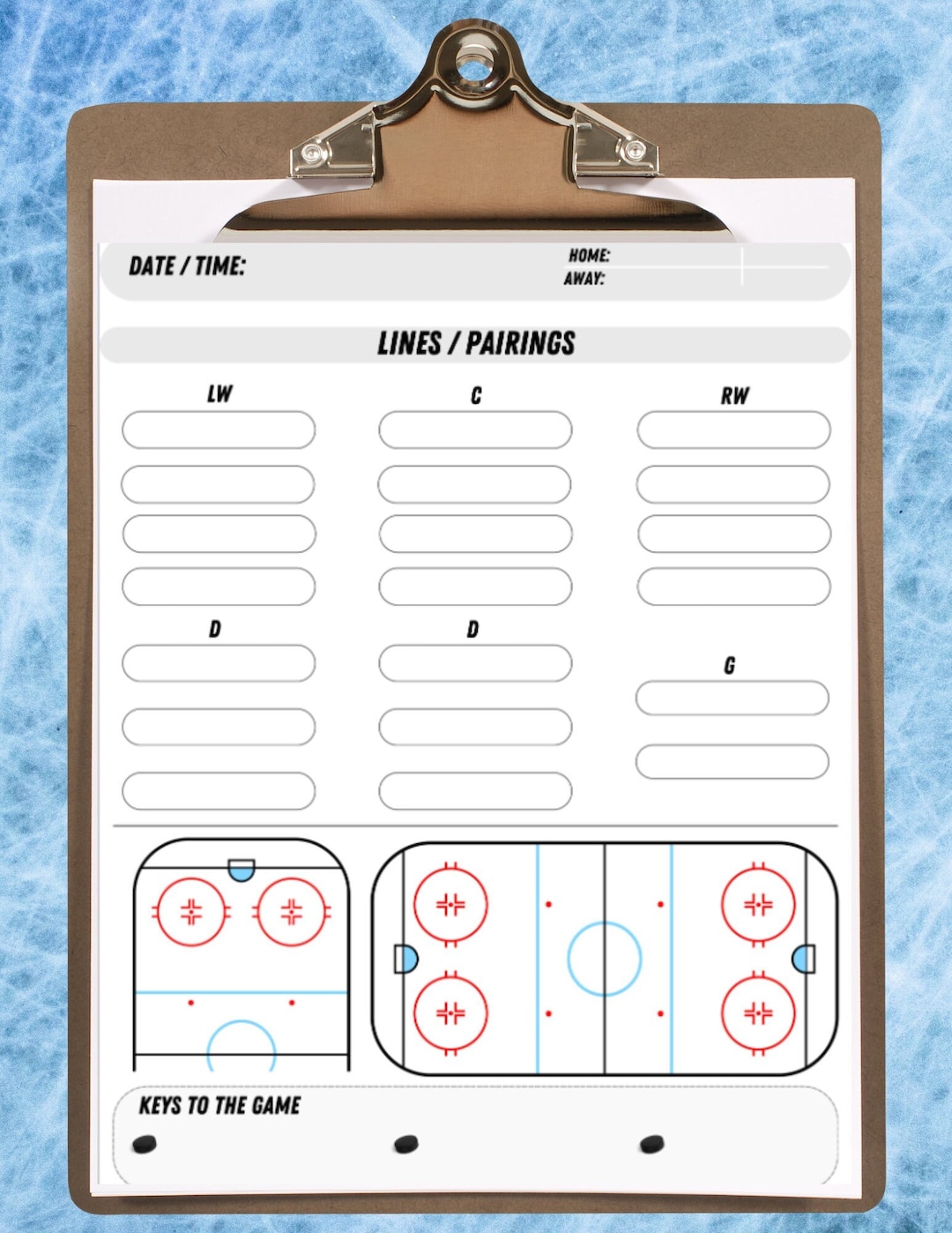 Hockey Coach Game Day Organizer Printable - Etsy