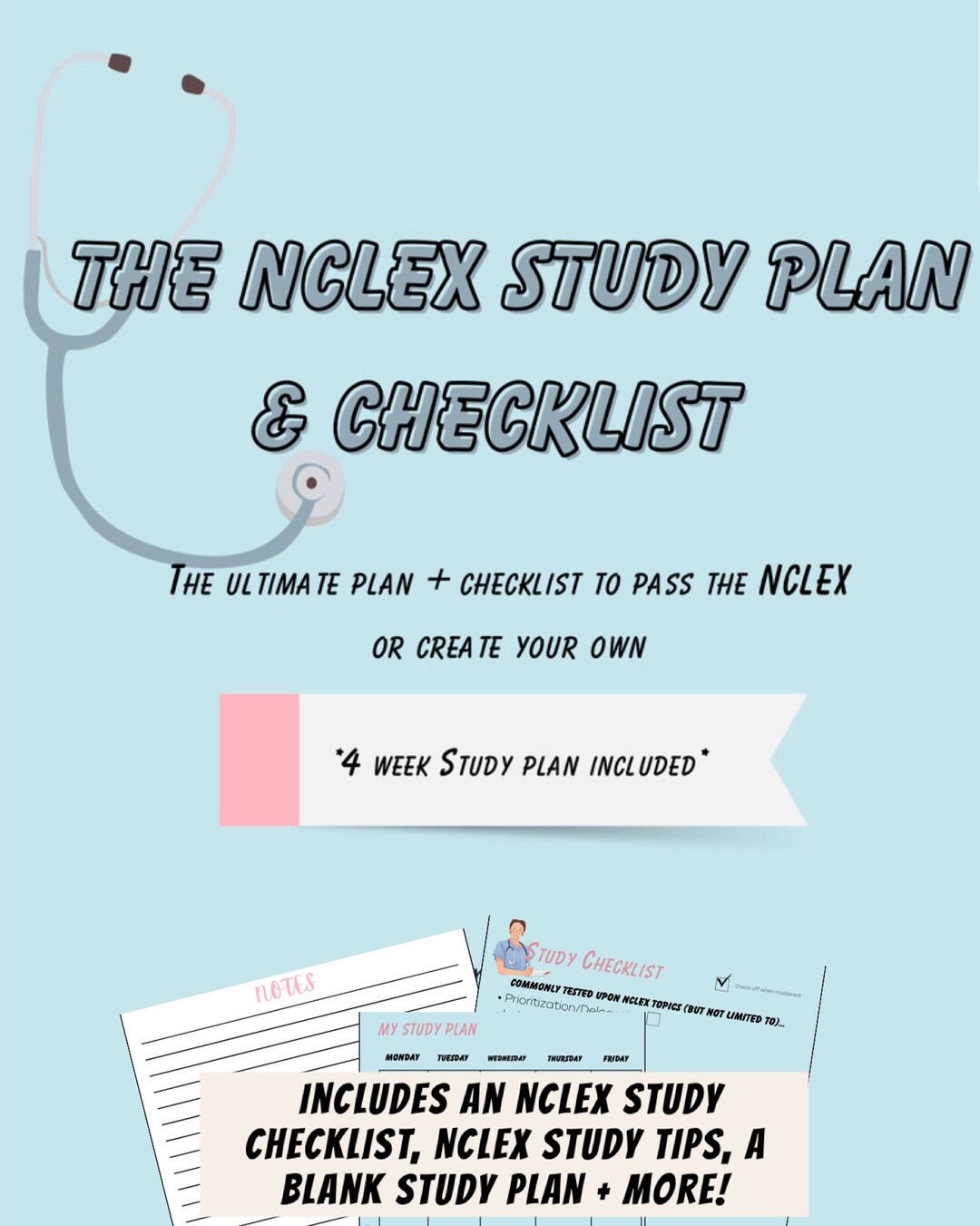 The Ultimate NCLEX 4 Week Study Plan - Etsy UK