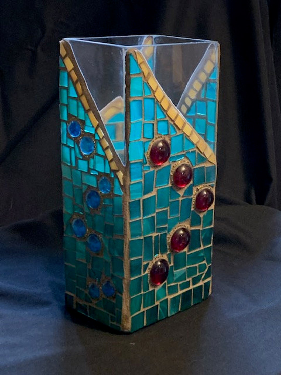 Mosaic Square Vase - Etsy