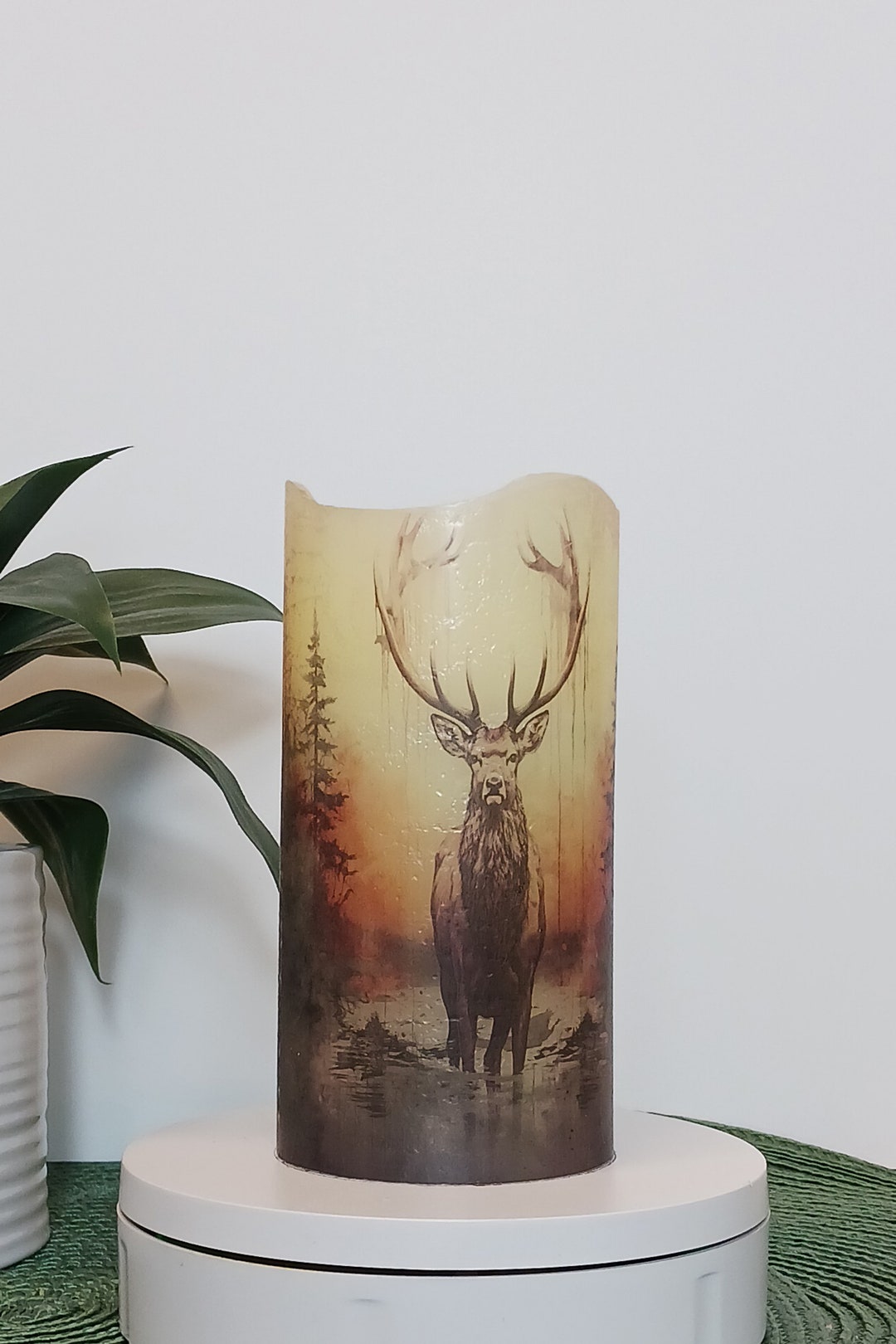 Deer in Creek - Flameless Candles - Free Gift Box - Batteries Included ...