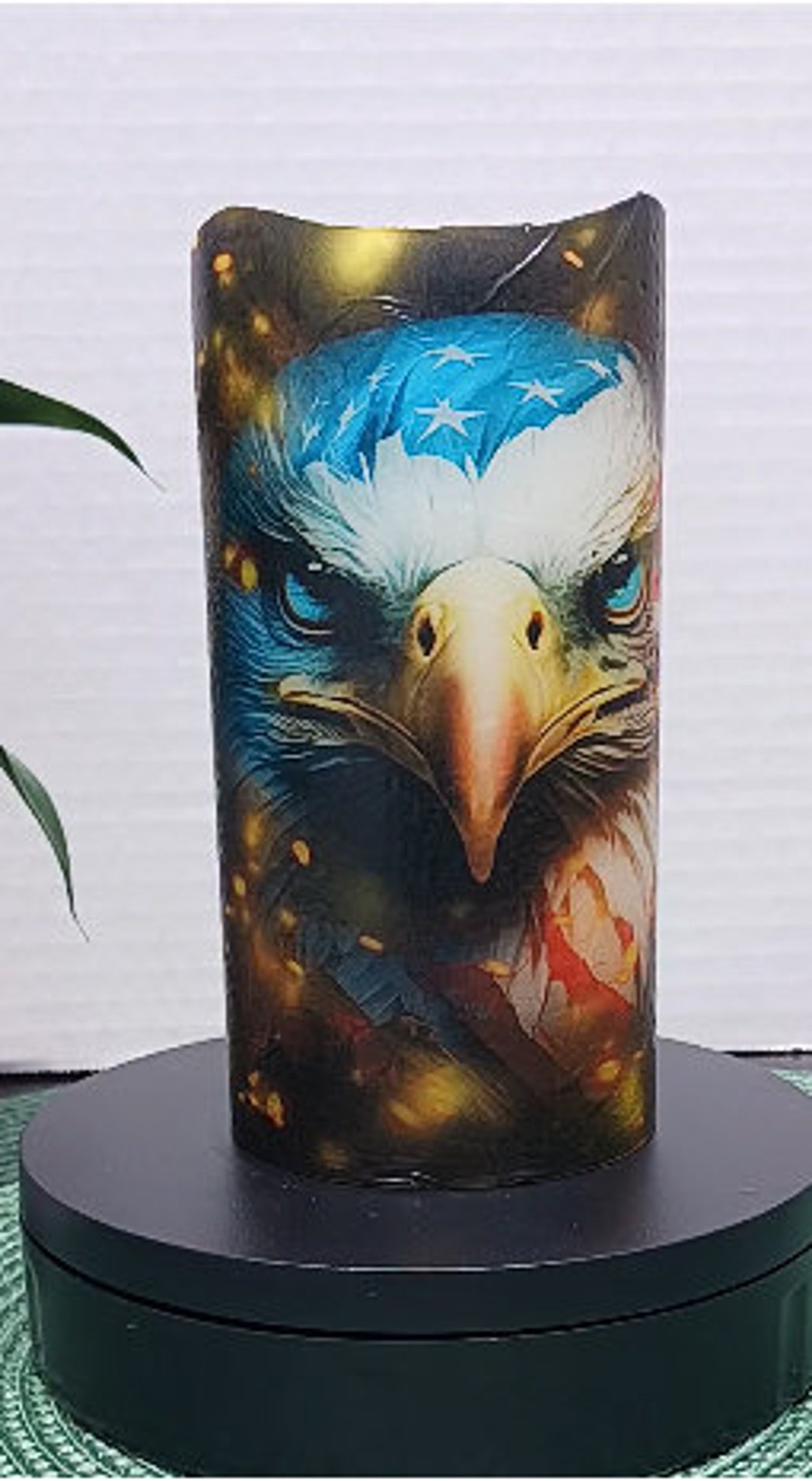 Bald Eagle With Flag - Flameless Candles - Free Gift Box - Batteries ...