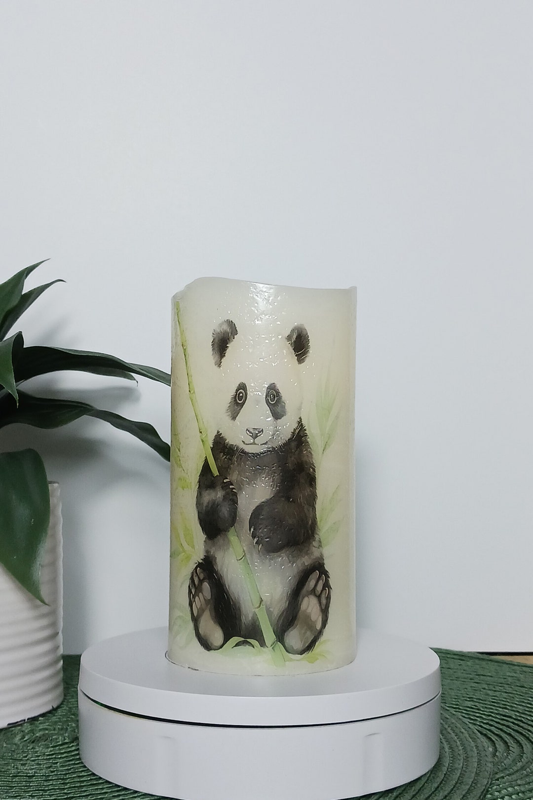 Panda With Bamboo - Flameless Candles - Free Gift Box - Batteries ...