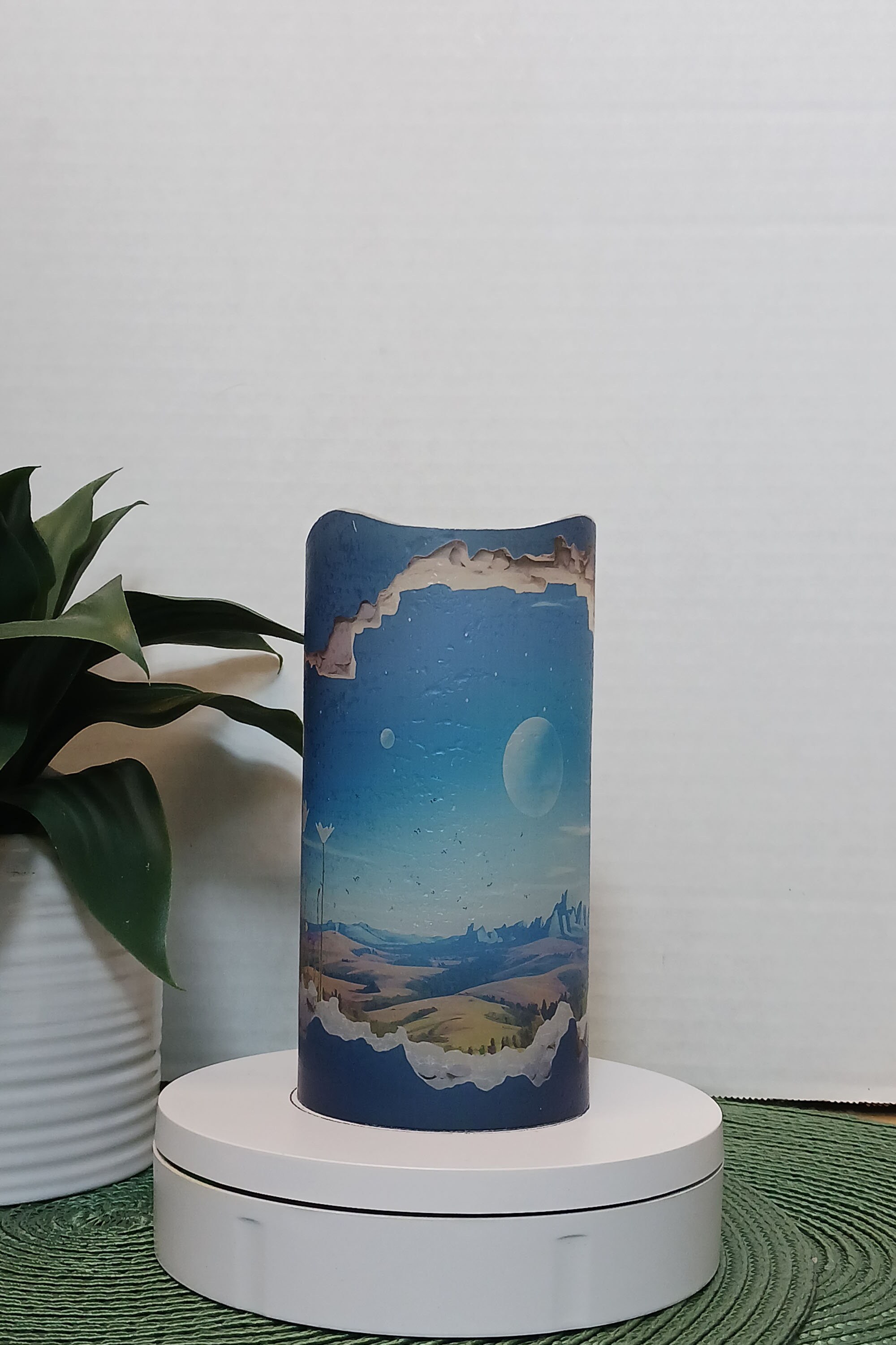 2 Moon Starry Night - Flameless Candles - Free Gift Box - Batteries ...