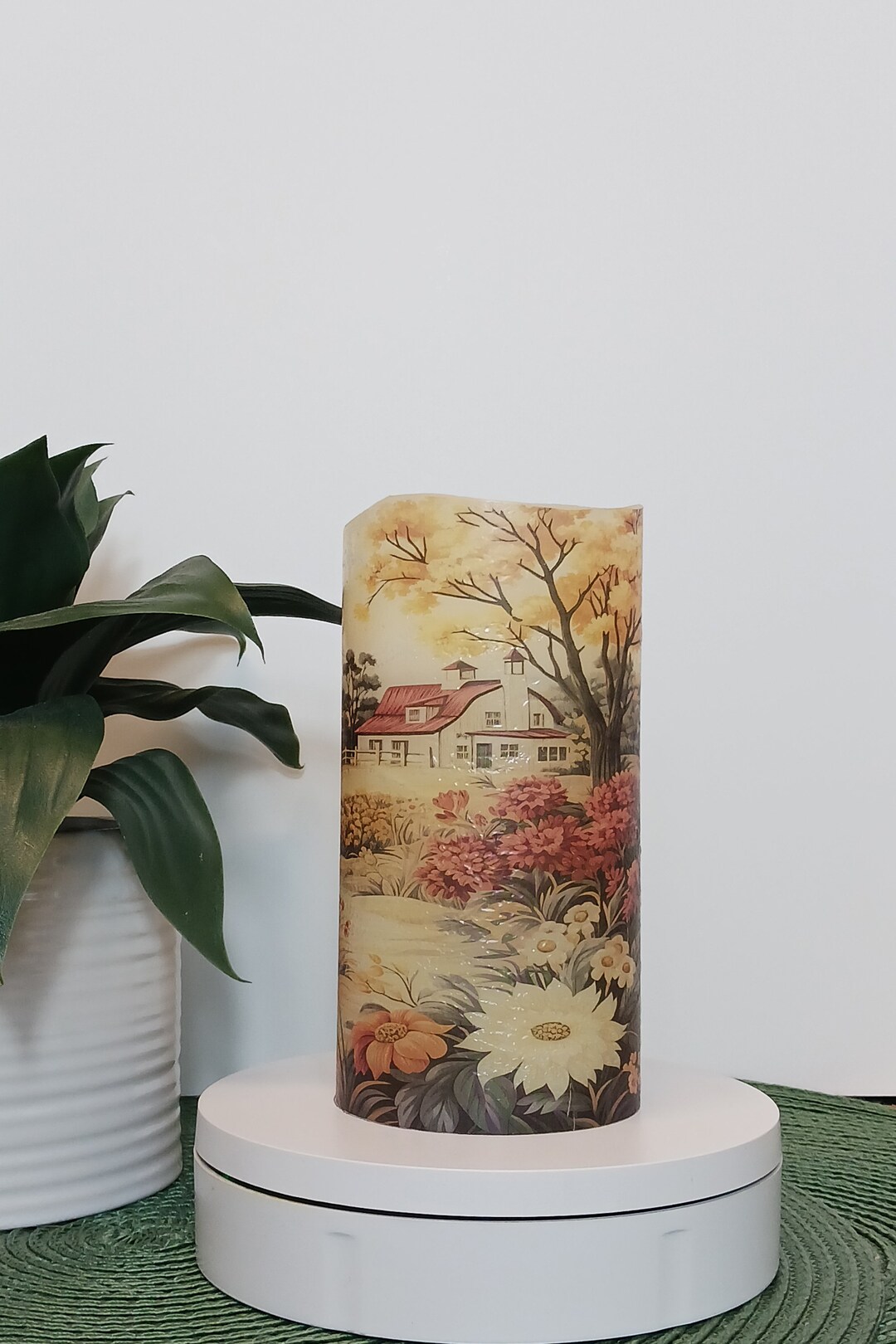 Country Autumn Scene 5 - Flameless Candles - Free Gift Box - Batteries ...