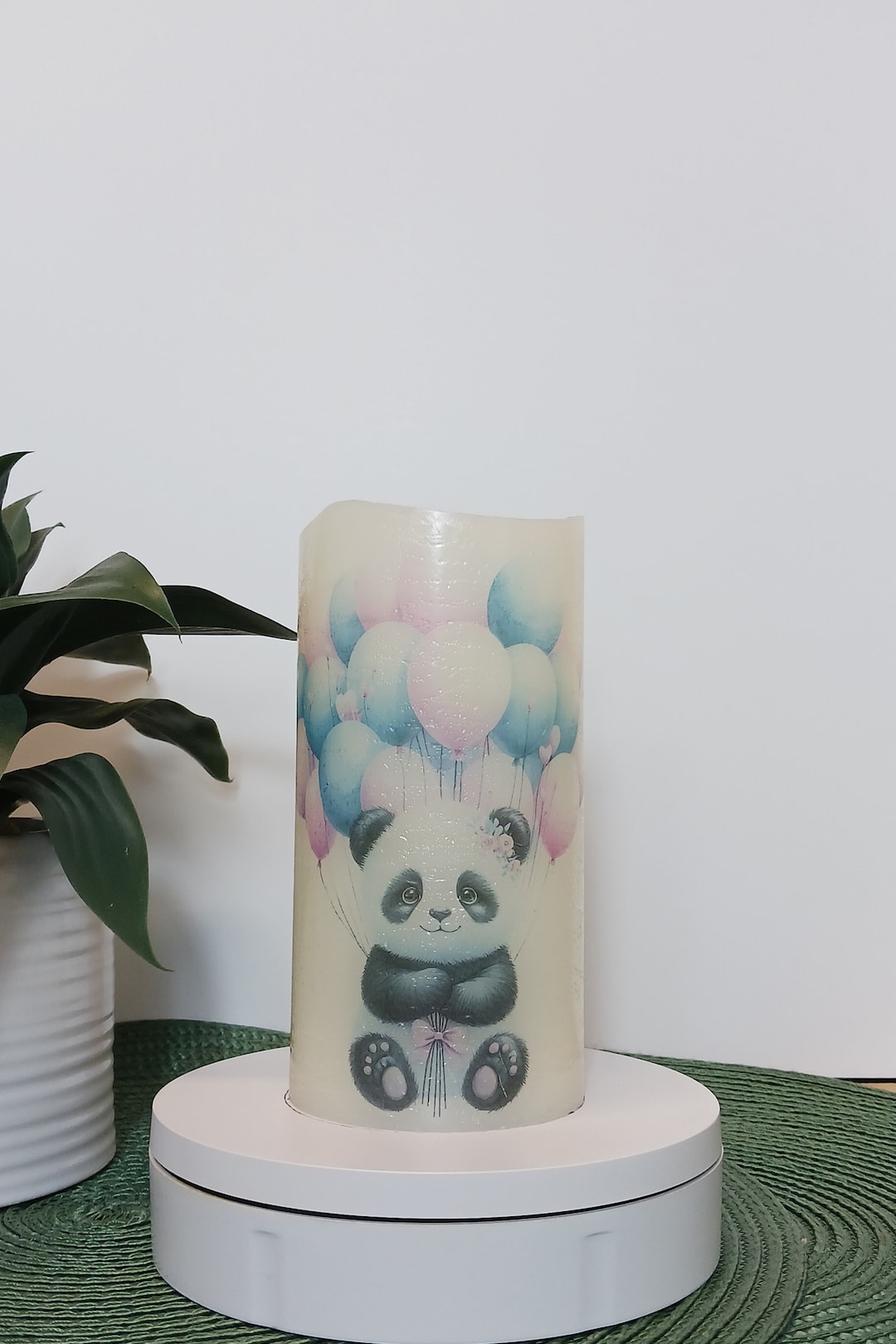 Panda With Balloons - Flameless Candles - Free Gift Box - Batteries ...