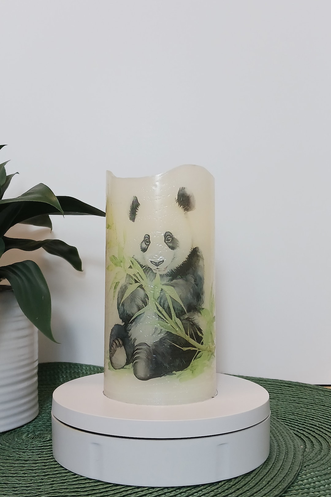 Panda Eating Bamboo - Flameless Candles - Free Gift Box - Batteries ...