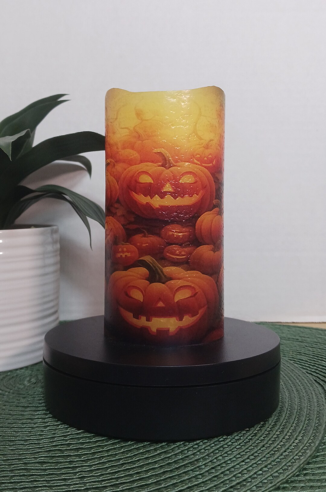 Happy Jack-o-lanterns - Flameless Candles - Free Gift Box - Batteries ...