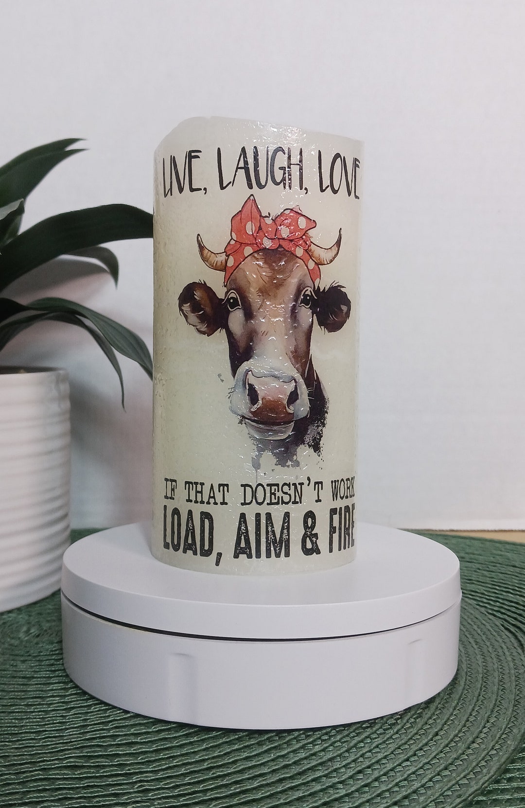 Live Laugh Love - Load Aim Fire - Flameless Candles - Free Gift Box ...