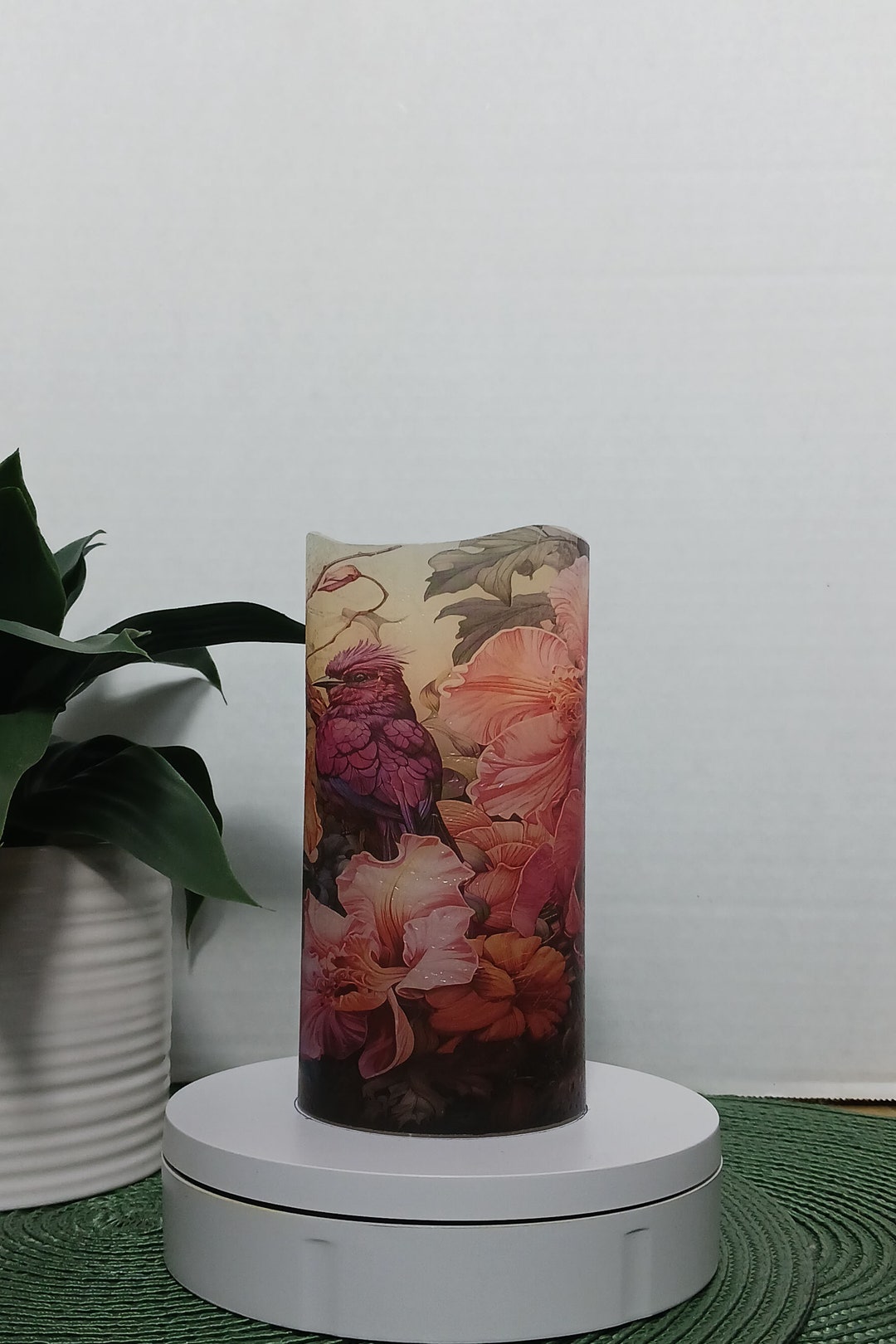 Birds and Orchids - Flameless Candles - Free Gift Box - Batteries ...