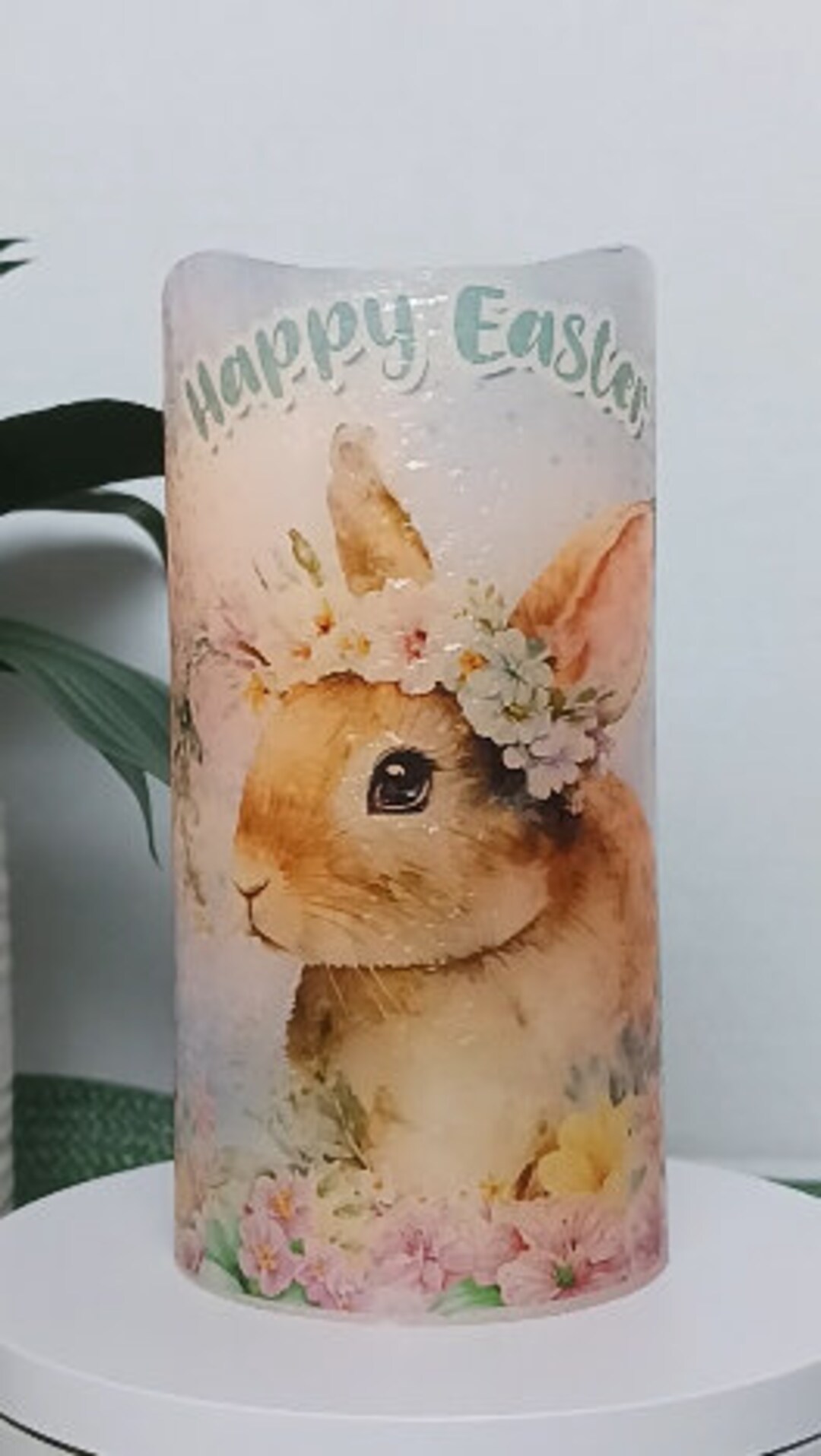 Happy Easter With Bunny - Flameless Candles - Free Gift Box - Batteries ...