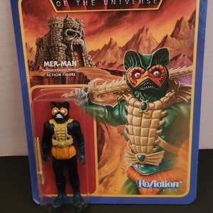 Super7 Masters of the Universe Clear Green Merman Reaction Figure New ...