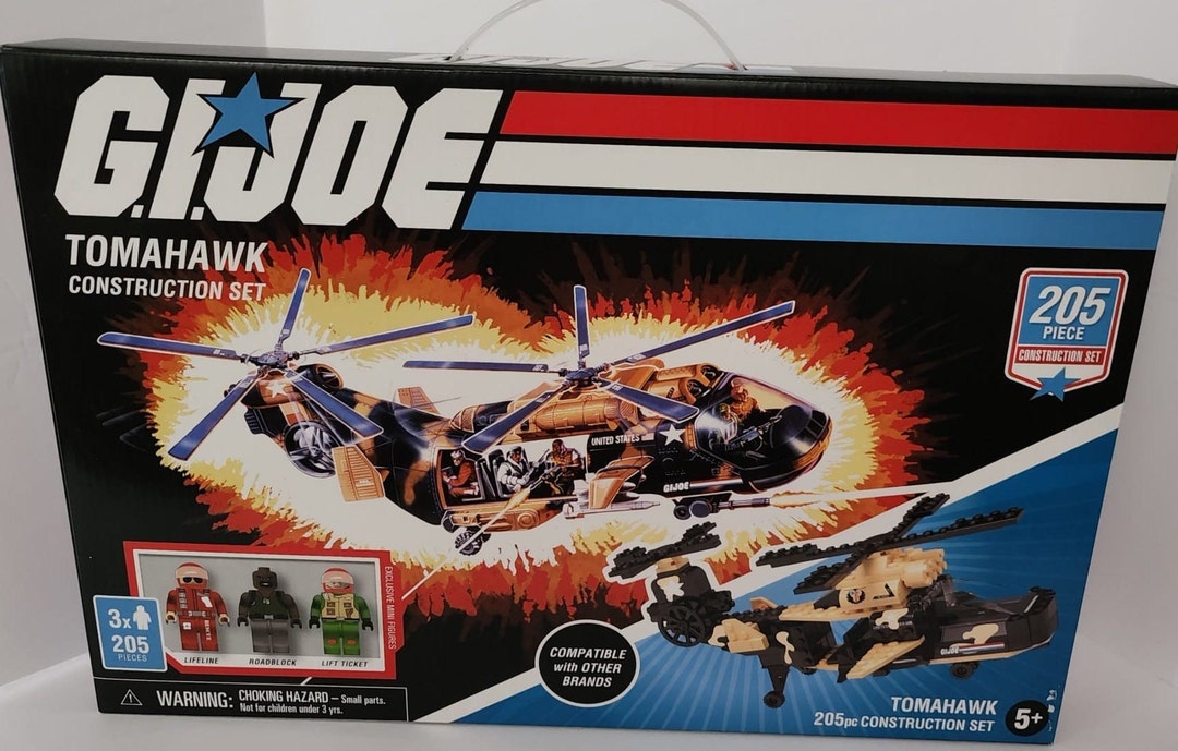 GI Joe Tomahawk Helicopter 205 Piece Construction Set Action Figure New ...