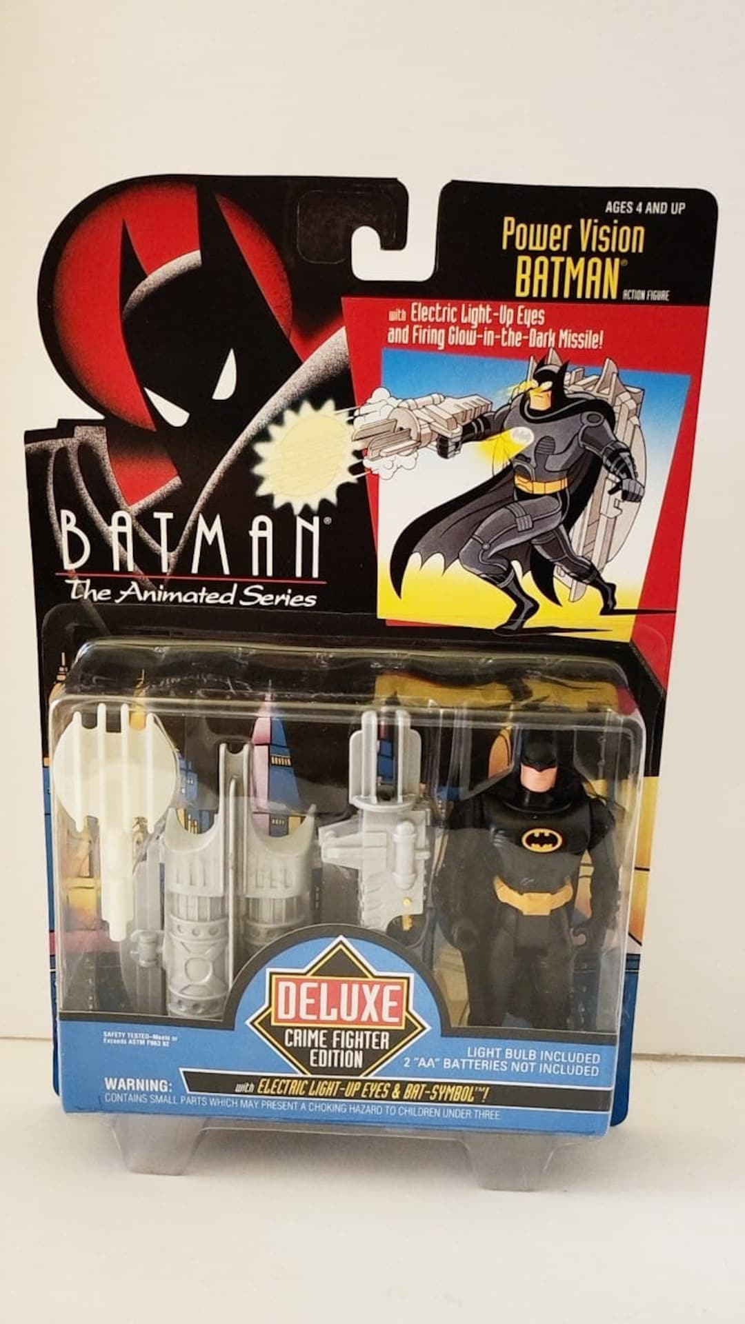 1993 Kenner Batman Animated Series Power Vision Batman Action Figure ...