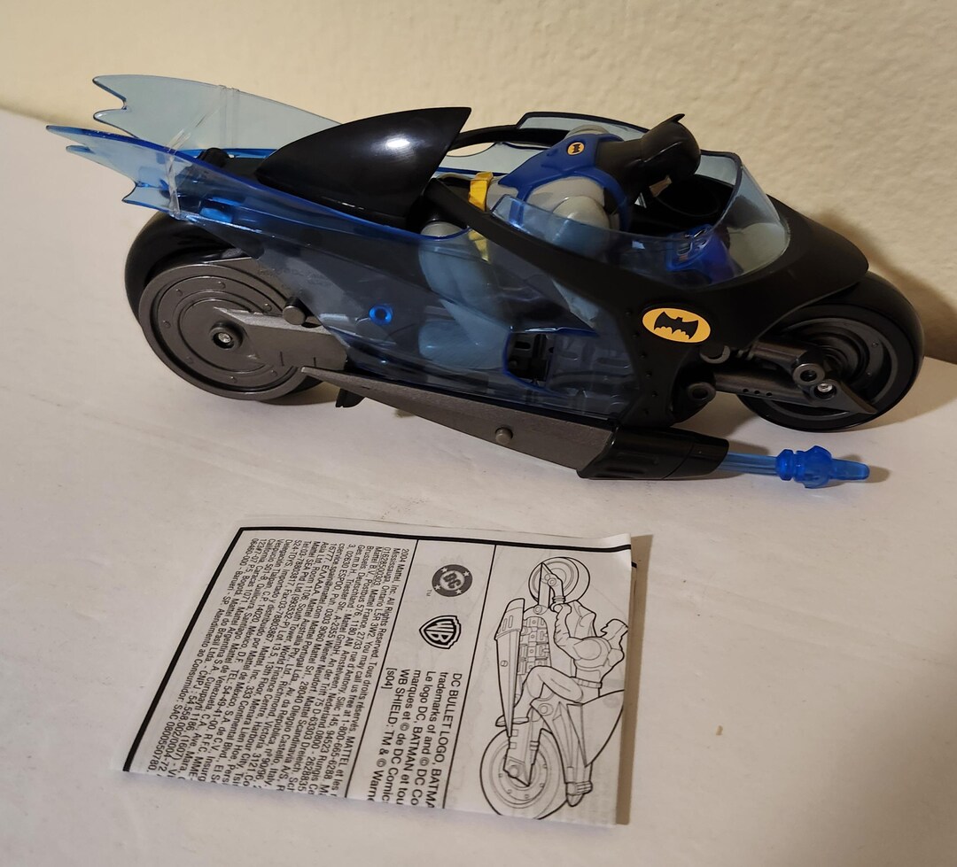 2004 Mattel the Batman Batcycle Action Figure Vehicle Complete Very ...