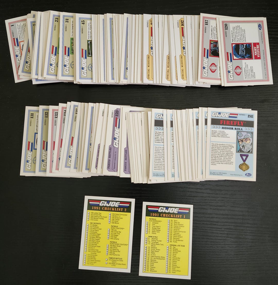 1991 Hasbro Impel GI Joe Series 1 Trading Cards Complete Set of 200 ...