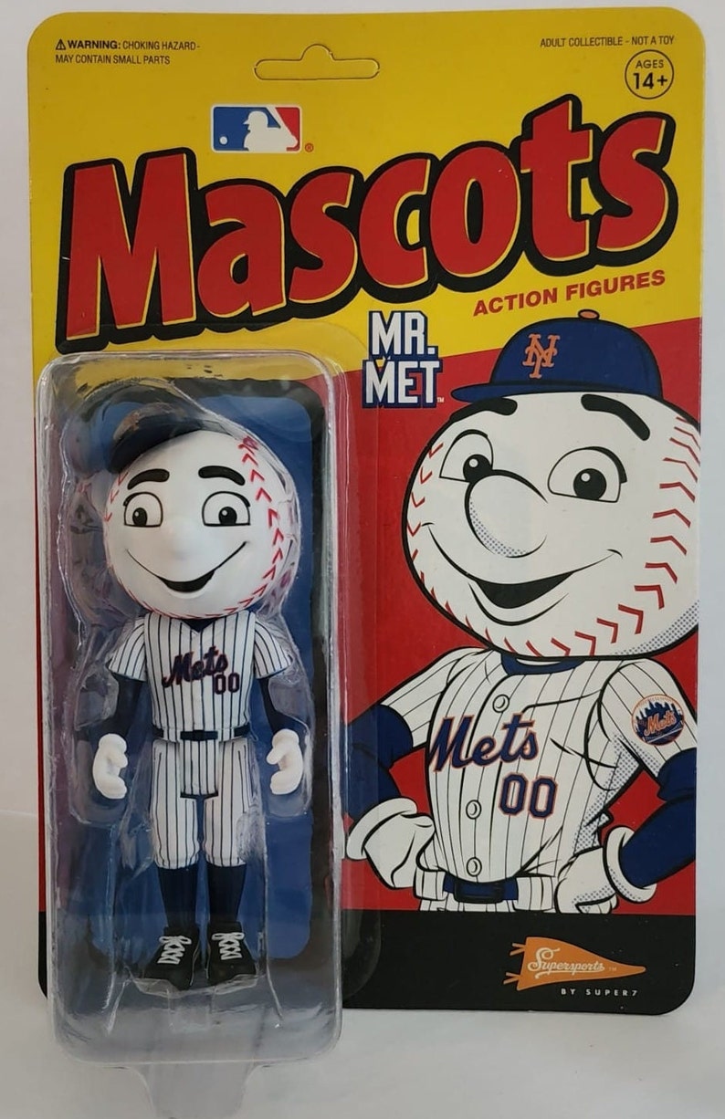 Super7 Baseball Mascots Mr Met Reaction Figure New Sealed - Etsy
