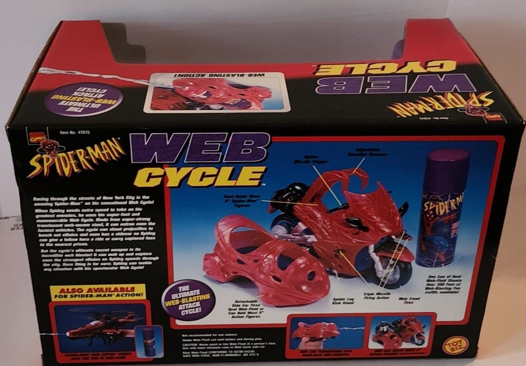 1998 Toy Biz Spider Man Web Cycle Web Blasting Action New in - Etsy