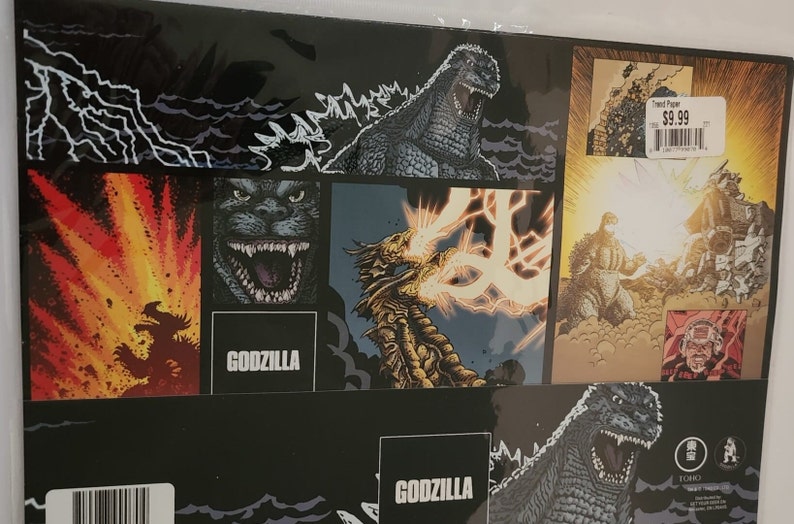 Toho Godzilla Gift Wrap Kit Wrapping Paper Gift Tags Ribbon - Etsy