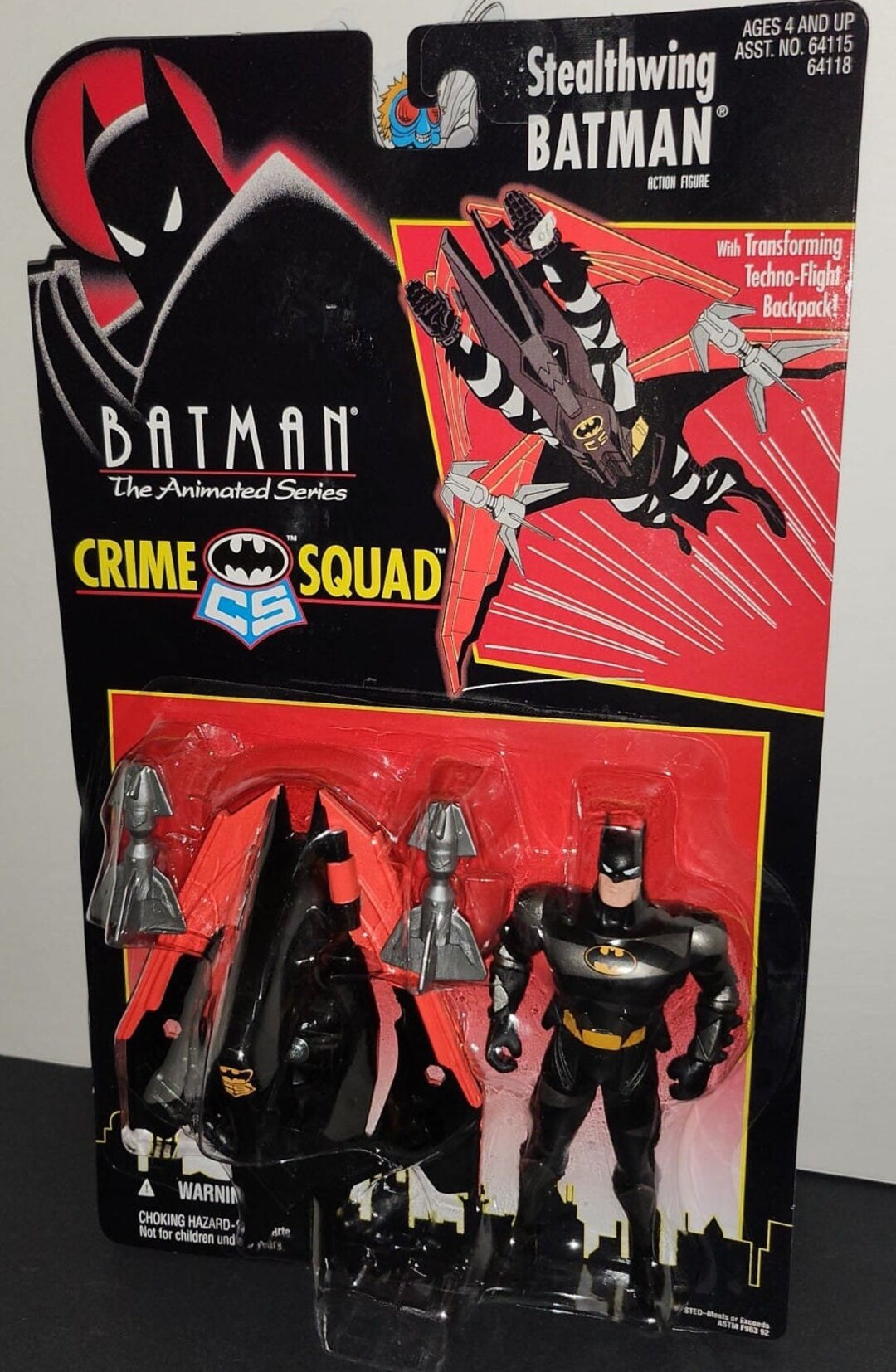 1995 Kenner Batman Animated Series Stealthwing Batman Action Figure New ...