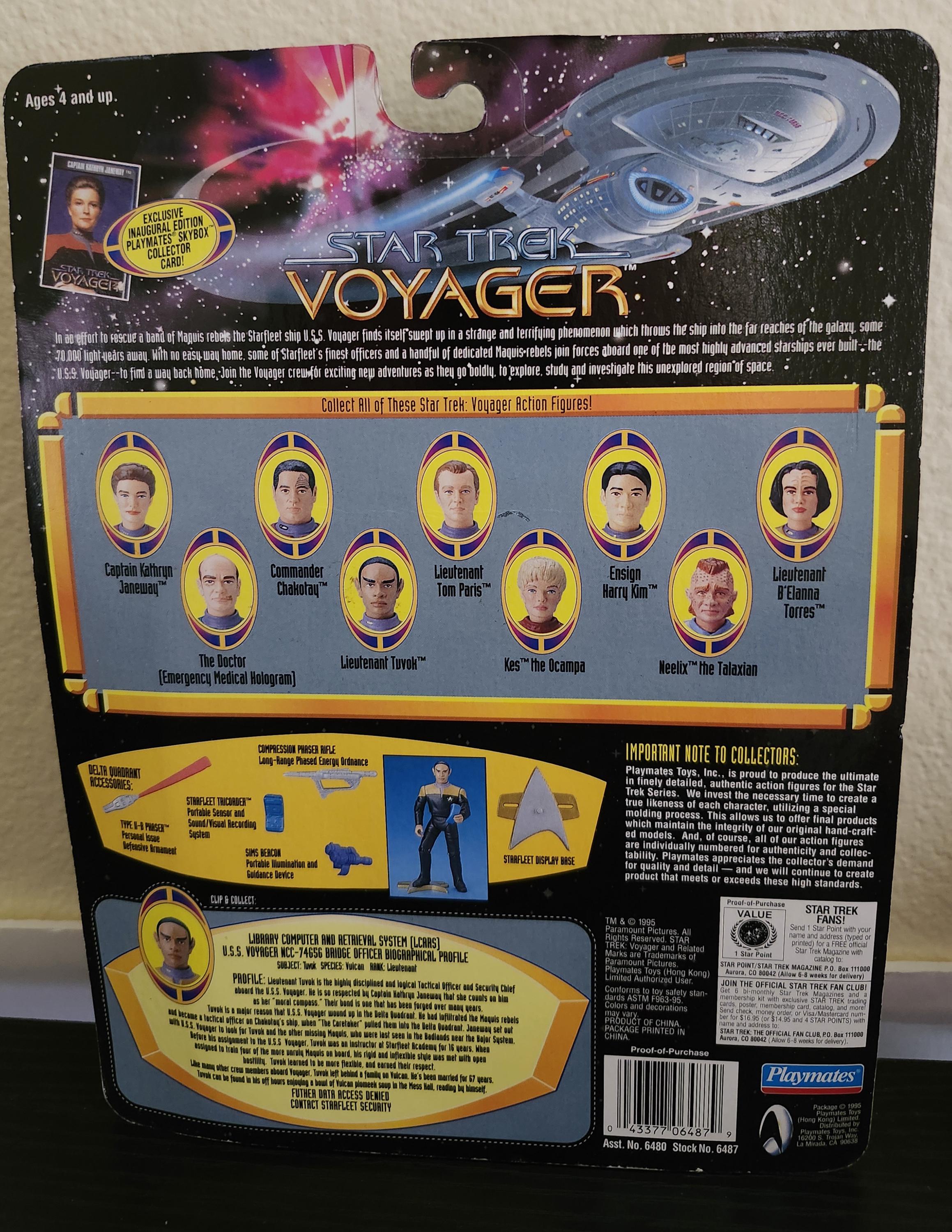 1995 Playmates Toys Star Trek Voyager Lieutenant Tuvok Action Figure ...