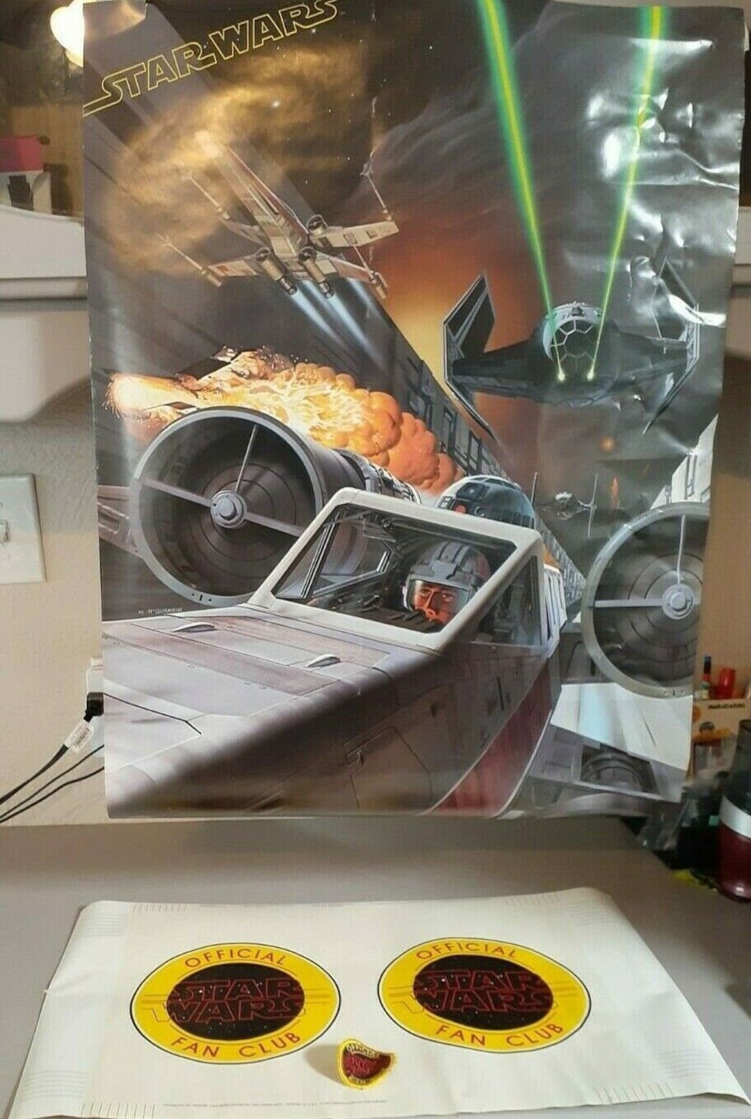 1977 Star Wars Fan Club Book Cover Cloth Badge Poster Lot Nice ...