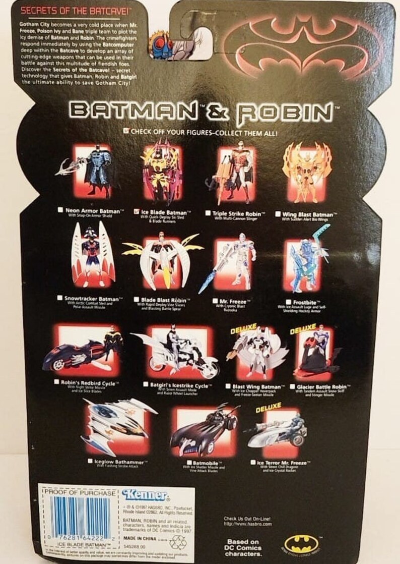 1997 Kenner Batman & Robin Batman and Robin Ice Blade Batman Action ...