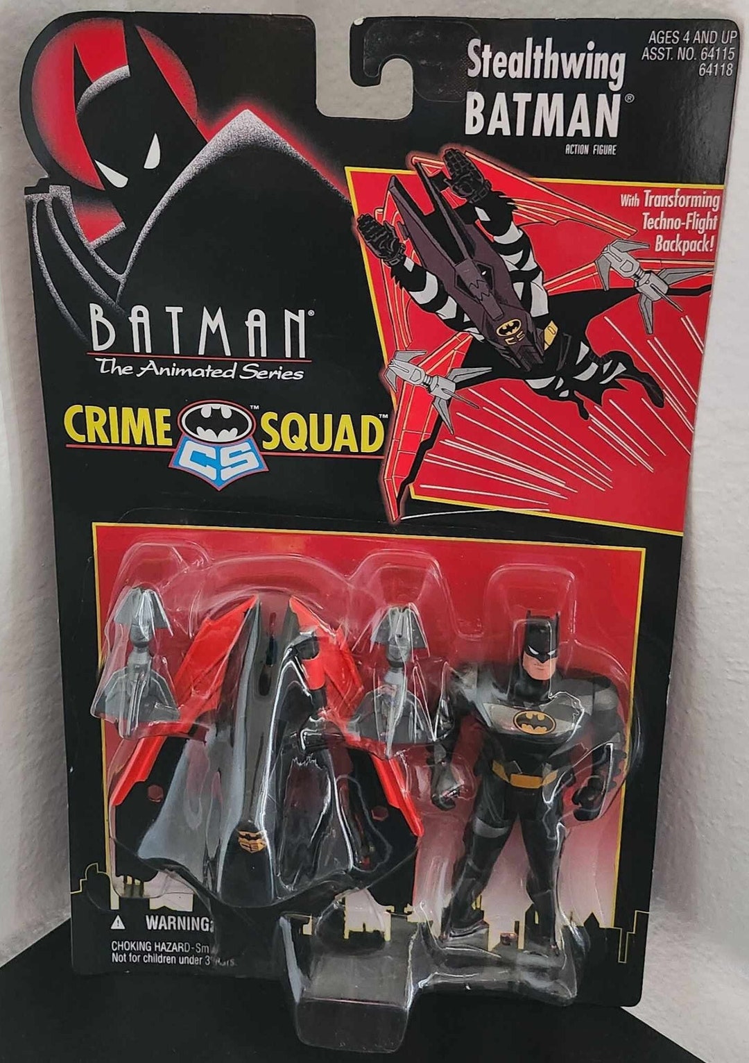 1995 Kenner Batman Animated Series Stealthwing Batman Action Figure New ...