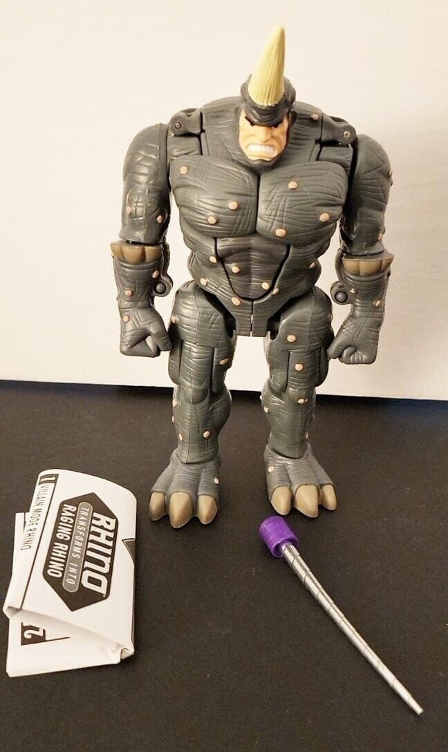 1999 Toy Biz Marvel Comics Spider Man Shape Shifter Raging Rhino Action Figure Complete Excellent Condition