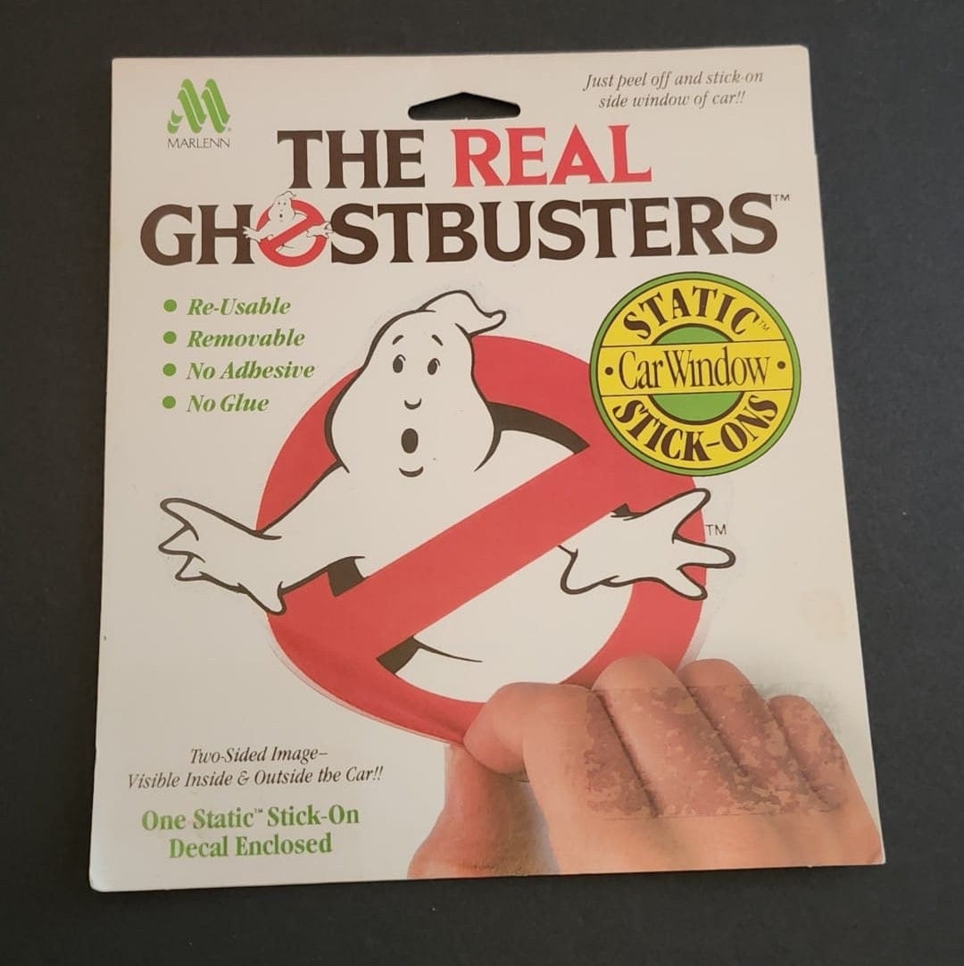 1986 the Real Ghostbusters Static Stick-on Reusable Window Sticker New ...