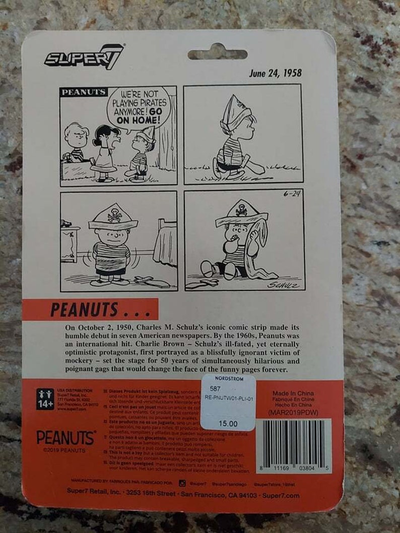Super7 Peanuts Linus Reaction Figure New Sealed Schulz Charlie - Etsy