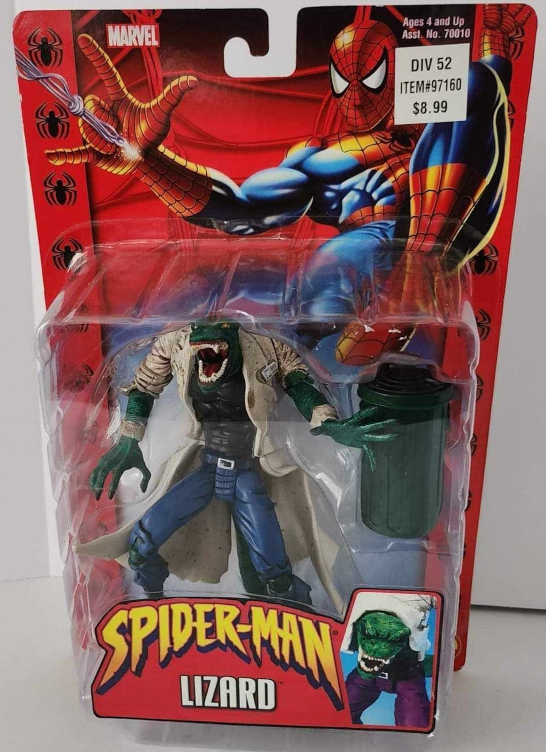 2002 Marvel Toy Biz Spider Man Lizard Action Figure New Sealed Package ...