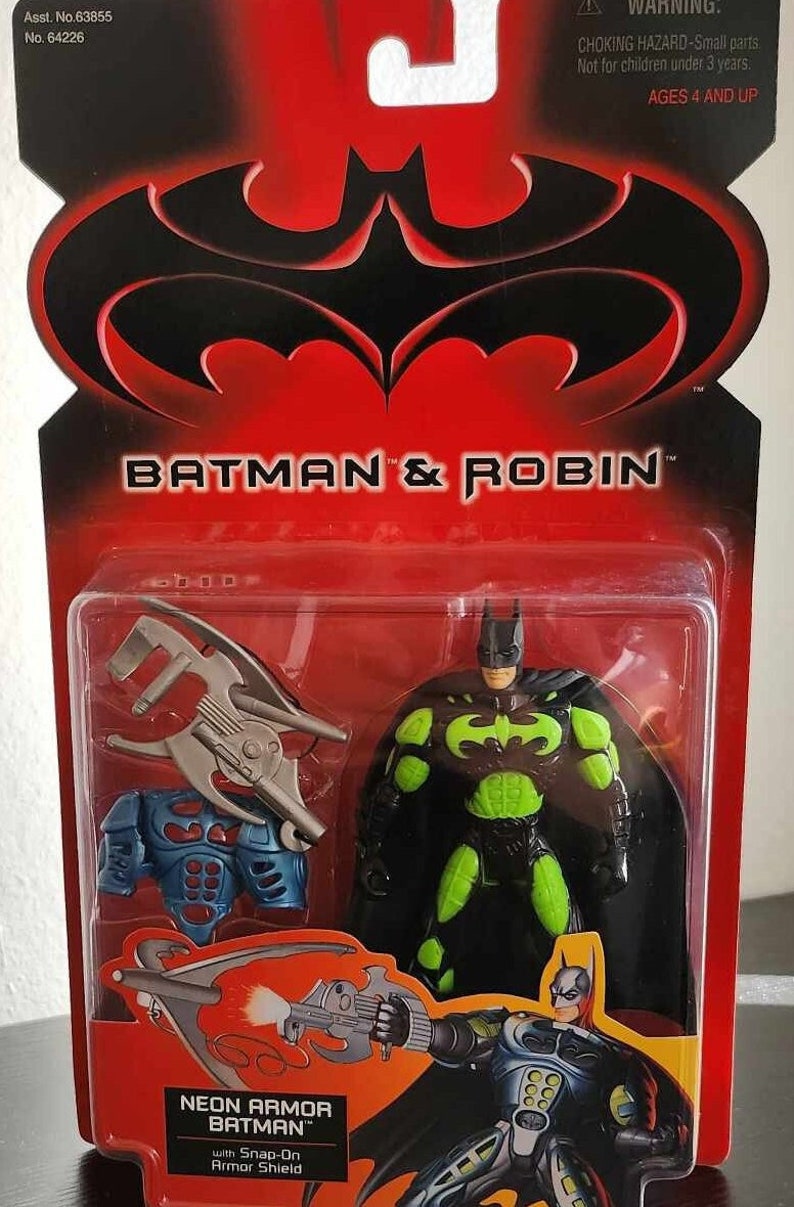 1997 Kenner Batman & Robin Neon Armor Batman Action Figure New Sealed ...