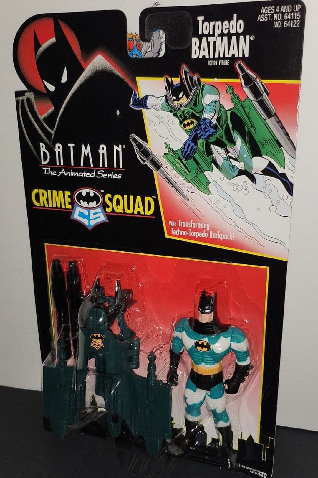 1995 Kenner Batman Animated Series Torpedo Batman Action Figure New ...