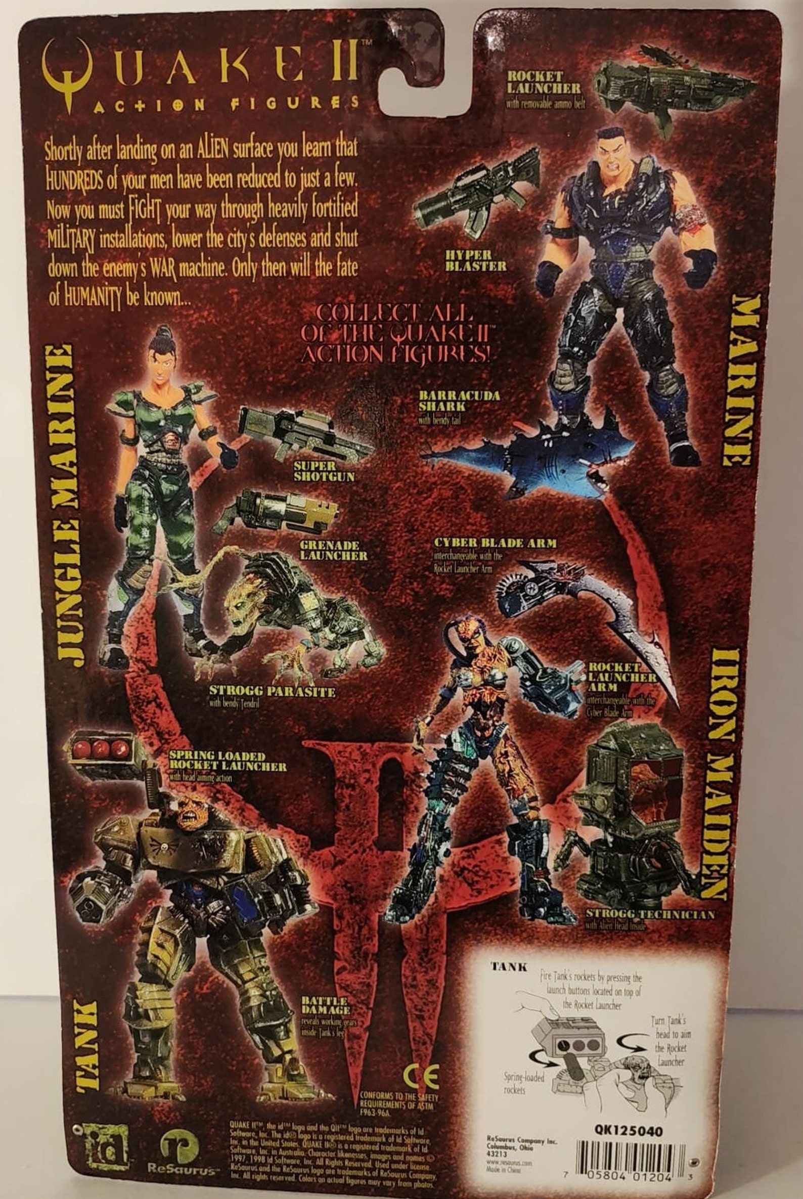 1997 Resaurus QUAKE II Video Game Series 1 Alien Strogg Tank Action ...