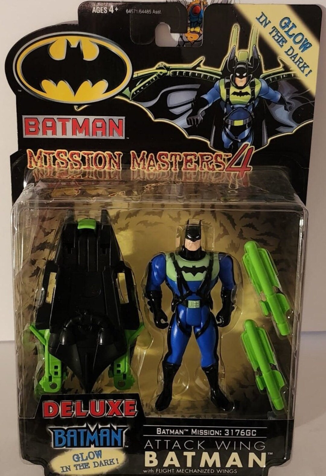 2002 Hasbro Batman Mission Masters Attack Wing Batman Glow in the Dark ...