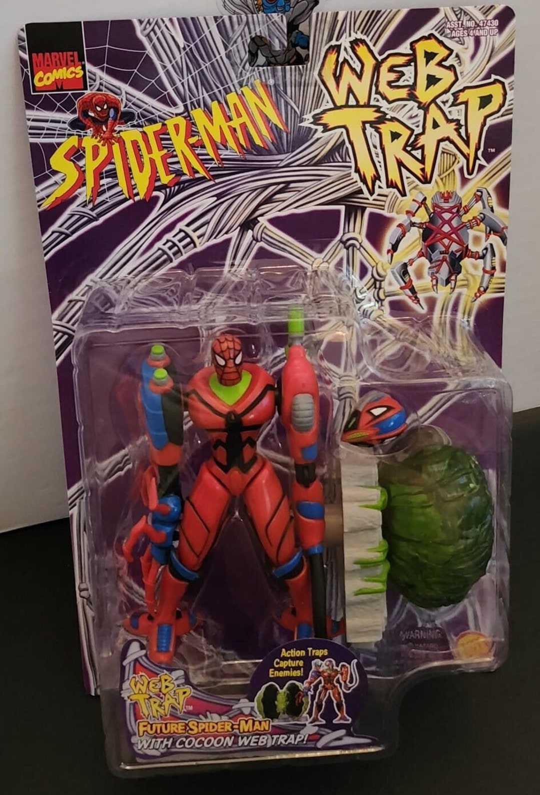 1997 Toy Biz Marvel Spider-man Web Trap Future Spider-man Action Figure ...