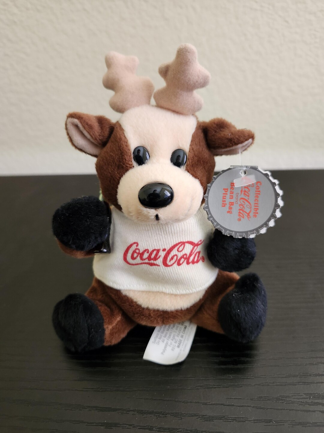 1997 Coca Cola Reindeer With Coke Shirt and Bottle Toy 6 Inch Nice ...