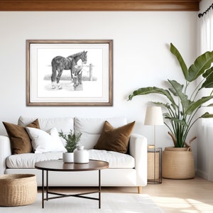 Farrier at Work Pencil Drawing Print, Horse and Farrier Art, Wall Decor ...