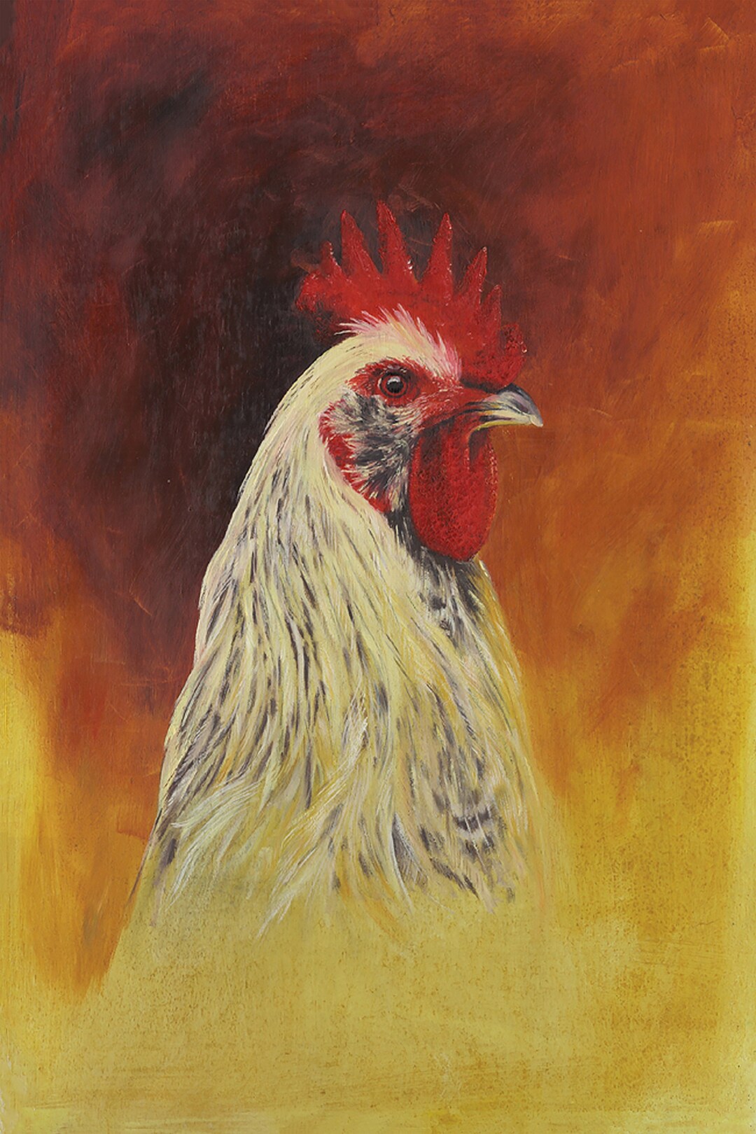 Rooster Cockerel Art Print Rustic Home Decor Farm Animal - Etsy