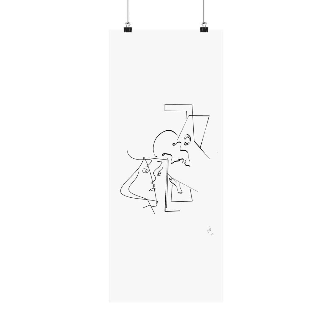 Abstract Line Drawing Matte Vertical Posters, Wall Art Decor ...