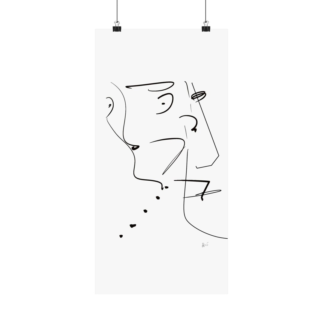 Vertical Poster, Abstract Line Design - Modern Minimalist Wall Art ...